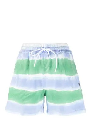 MSGM Stripe-pattern Drawstring Shorts - Blue