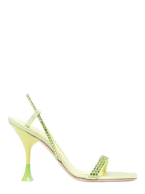 3JUIN 90mm Crystal-embellished Leather Sandals - Green