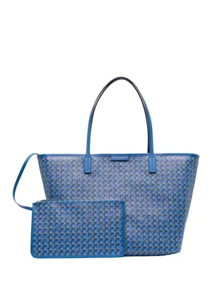 Tory Burch Basketweave-pattern Tote Bag - Blue