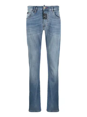 Philipp Plein Premium-hexagon Straight-fit Jeans - Blue