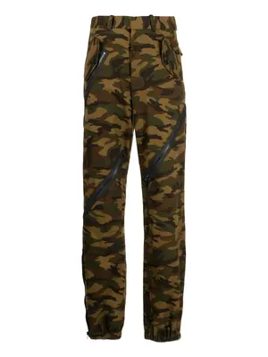Monse Camouflage Zip-detail Trousers - Green
