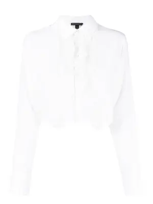 Kiki De Montparnasse Ruffled Tuxedo Shirt - White