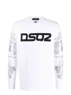 Dsquared2 Distressed Logo Print Sweatshirt - White