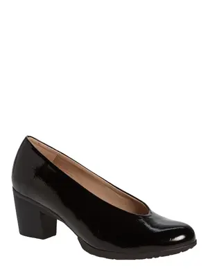 WONDERS Leather Pumps Lack Black