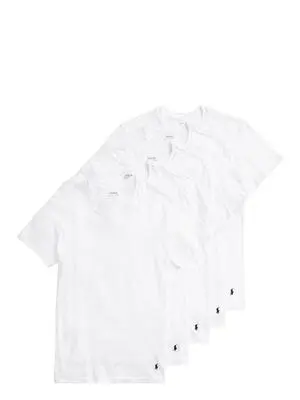 Polo Ralph Lauren 5-pack Slim Fit V-neck T-shirts - White