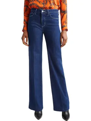L'Agence Clayton Wide-Leg Jeans Newport