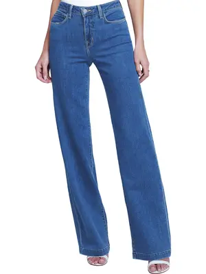 L'Agence Clayton Wide-Leg Jeans Plymouth
