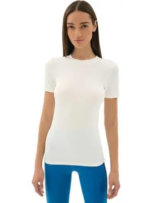 Splits59 Louise Rib Short Sleeve Top - White