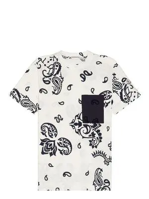 Moncler Ss T-shirt In White - Bandana Print