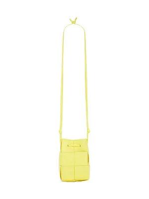 Bottega Veneta Mini Bucket Crossbody Bag - Sherbert & Silver