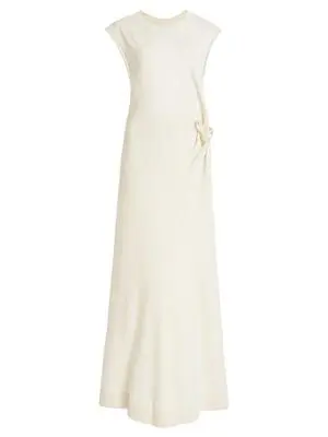 JIL SANDER Knotted Wool Maxi Dress - Neutral