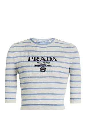 Prada Ribbed-knit Wool Top - Stripe
