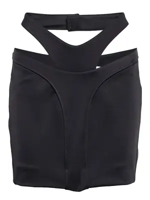 MUGLER Cutout Mini Skirt - Black