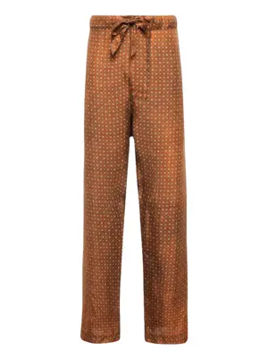 MAISON MARGIELA Printed Silk Pants - Brown