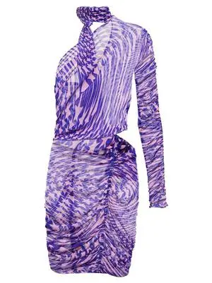 MUGLER Printed Mesh Minidress - Multicoloured