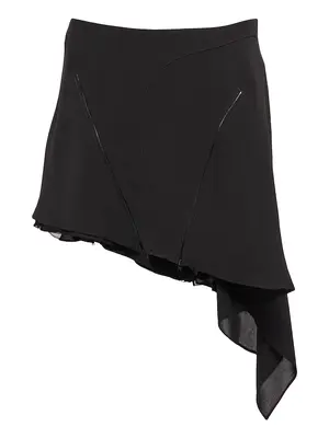 MUGLER Asymmetrical High-rise Miniskirt - Black