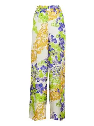 Versace Floral Wide-leg Pants - Multicoloured