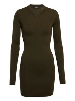 Wardrobe.NYC Wardrobe.NYC Ribbed-Knit Wool Minidress Green