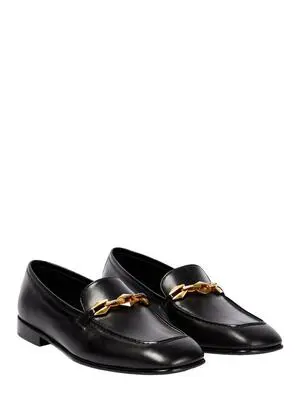 JIMMY CHOO Jimmy Choo Tilda Leather Loafers With Chain Detailing