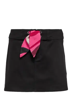 Emilio Pucci Cotton Gabardine Miniskirt - Black