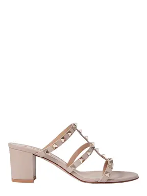 Valentino Garavani Rockstud 60 Leather Mules - Neutrals