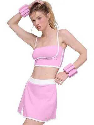 Alo Yoga Airbrush Streamlined Bra Tank Top - Candy Heart Pink/white