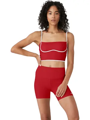 Alo Yoga Airbrush Streamlined Bra Tank Top Classic Red/white