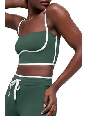 Alo Yoga Airbrush Streamlined Bra Tank Top - Clover Green/white