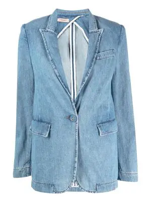 TWINSET Single-breasted Denim Blazer - Blue