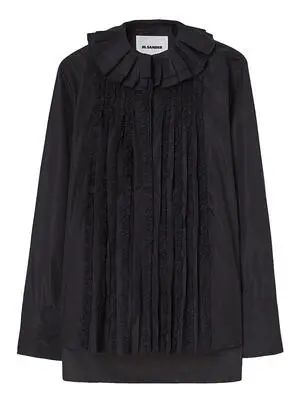 JIL SANDER Ruffled Long-sleeve Blouse - Black
