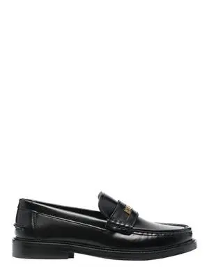 Moschino Logo-plaque Detail Loafers - Black