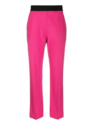 MSGM Contrast Waistband Trousers - Pink