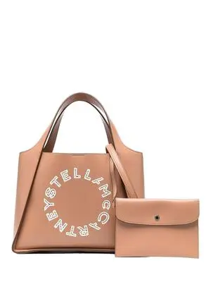 Stella McCartney Embroidered-logo Tote Bag - Neutrals