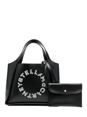 Stella McCartney Embroidered Logo Tote - Black