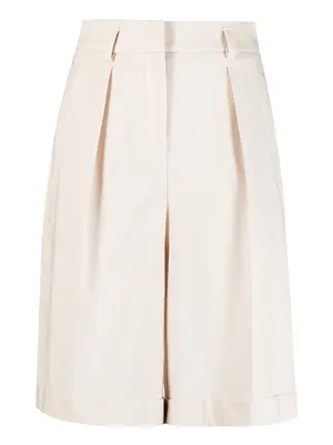 Lorena Antoniazzi Pleat-detail Knee-length Shorts - Neutrals