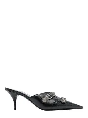 Balenciaga Cagole 80mm Pointed Mules - Black