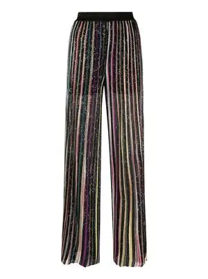 Missoni Sequin-embellished Striped Trousers - Black