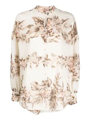 TWINSET Floral Print Shirt - Neutrals