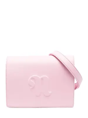Nanushka Debossed Logo Flap Shoulder Bag - Pink
