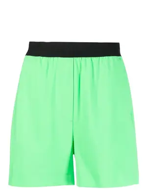 MSGM Logo Waistband Shorts - Green
