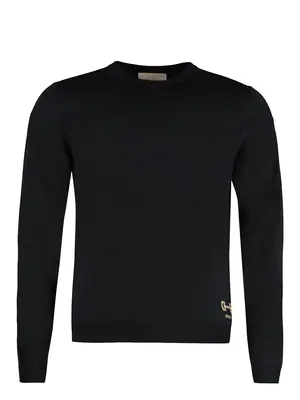Gucci Horsebit-intarsia Wool Sweater - Black