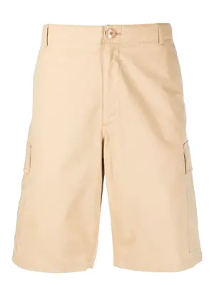 Kenzo Logo-patch Cotton Cargo Shorts - Neutrals