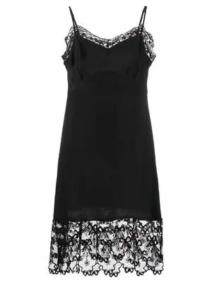 Simone Rocha Sleeveless Lace-hem Dress - Black