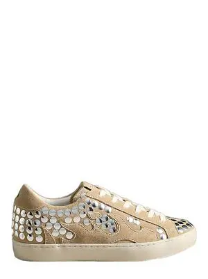 BIBI LOU Gamin Lace Up Sneakers Camel Stud