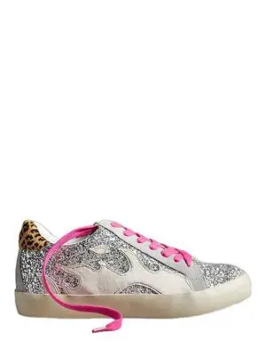 BIBI LOU Gamin Lace Up Sneakers Silver