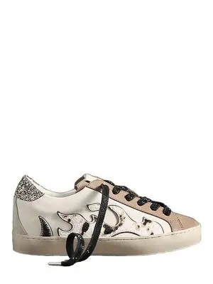 BIBI LOU Gamin Lace Up Sneakers Taupe Cow Flame