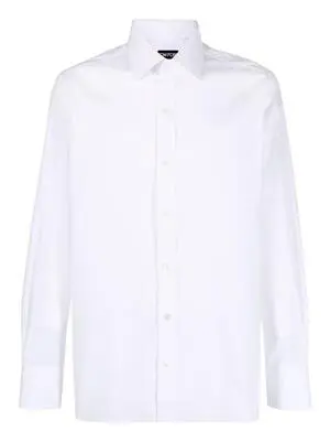 TOM FORD Long-sleeved Cotton Shirt - White
