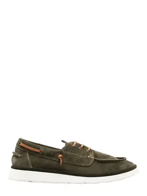 Moma Suede Boat Shoes - Green