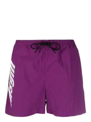 MSGM Logo-print Shorts - Purple