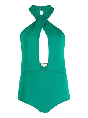 Elie Saab Halter Keyhole Bodysuit - Green